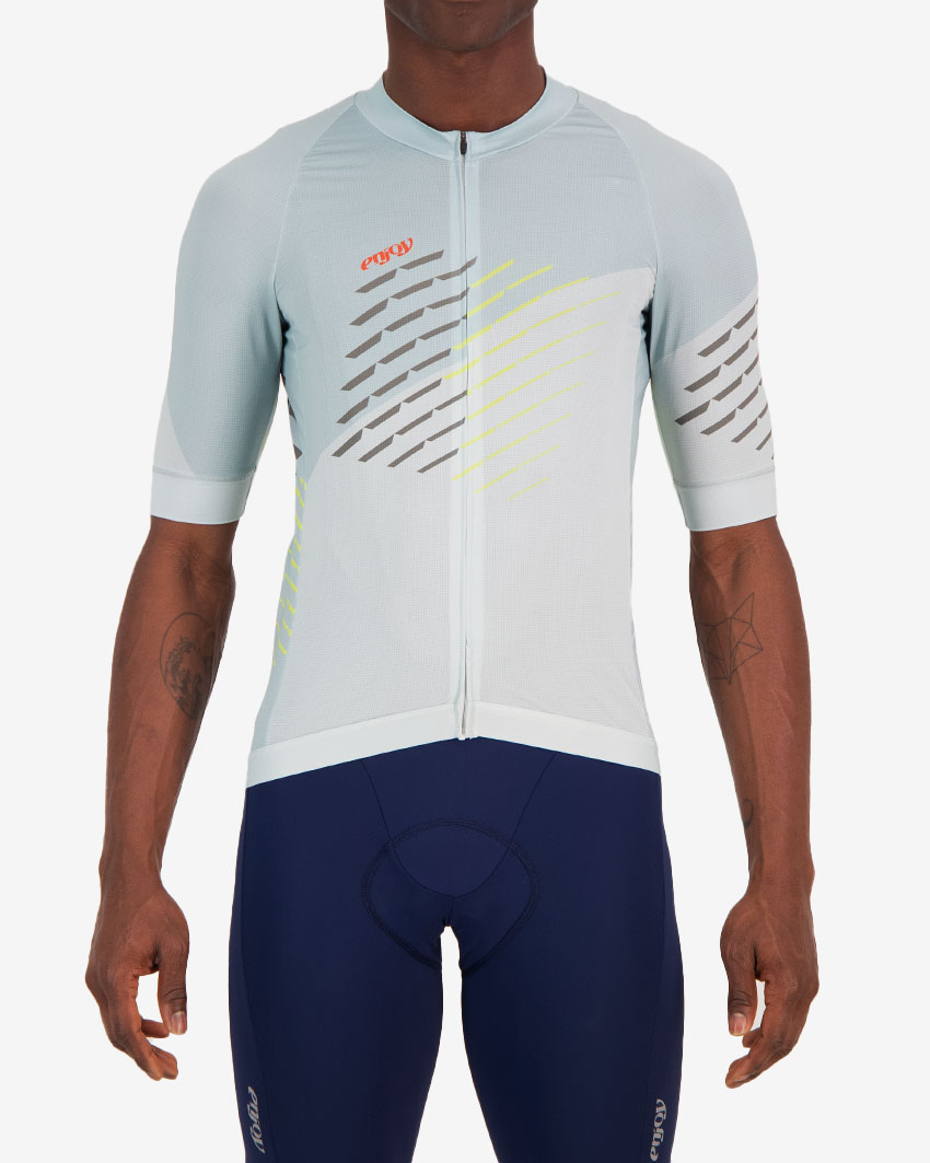 Mens Cycling Shirt | Octane | Chevron - Ice Blue | Enjoy.cc
